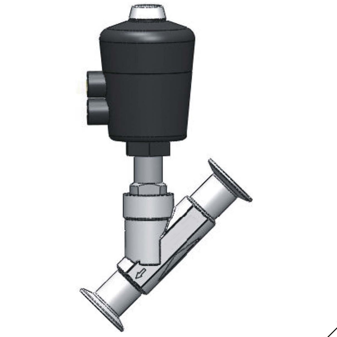 Pneumatic angle seat valve (Clamp) - Buy Diaphragm Valve, Valve ...